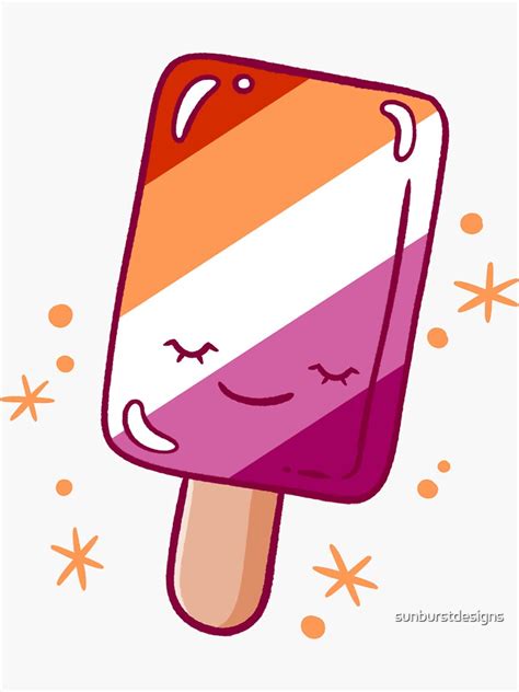 Lesbian Pride Flag Popsicle Summer Pride Sticker For Sale By