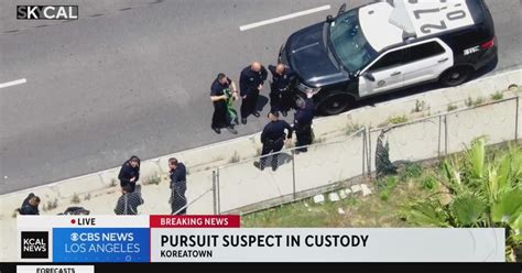 Lapd Pursuit Of Suspect Ends In Koreatown Crash Cbs Los Angeles