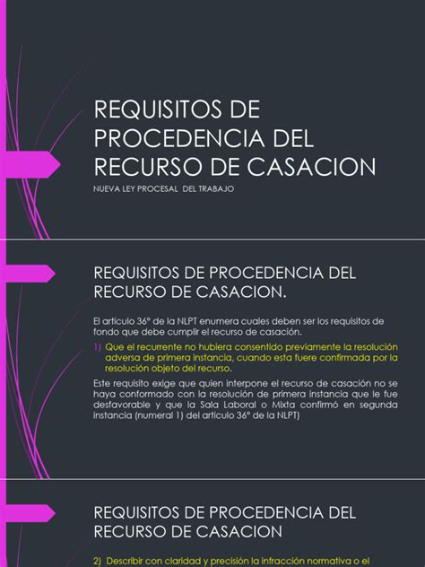 Requisitos De Procedencia Del Recurso De Casacion Pdf Justicia