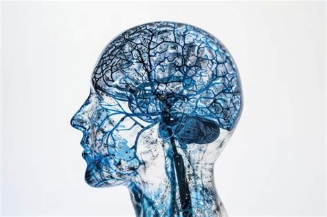 인간 뇌 신경망 시각화 프리미엄 사진