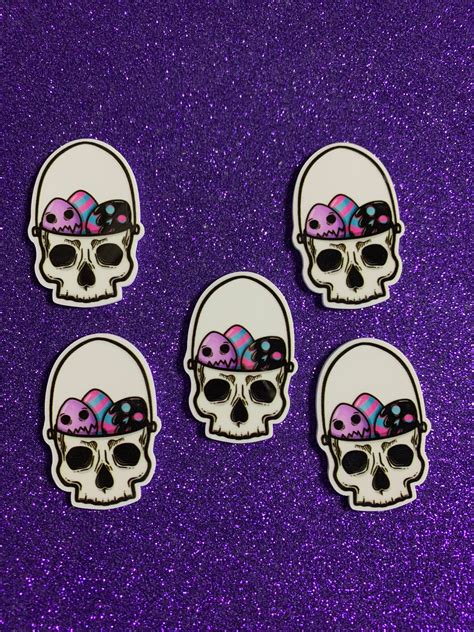 5pc Goth Easter Punk Rock Easter Eggs Planar Flatback Resin