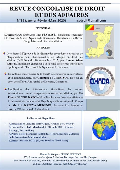 Actualité Dossier Spécial OHADA dédié à l Acte uniforme révisé relatif au droit des sociétés