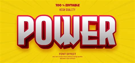 Premium Vector Power Text Effect Editable Text Effect