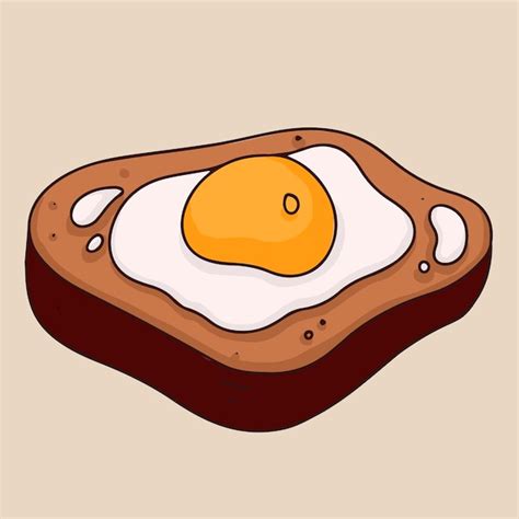 Sanduíche De Café Da Manhã Com Ovos E Ilustração De Pão Um Pedaço De