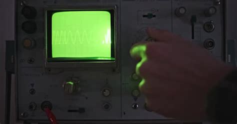 Close Up Vintage Oscilloscope Crt Display Technology Stock Footage Ft