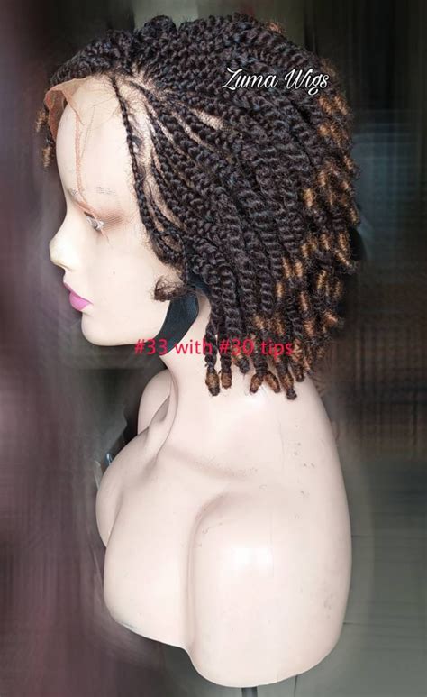 Short Braided Wigs Faux Locs Wig Kinky Curl Short Wigs For Etsy