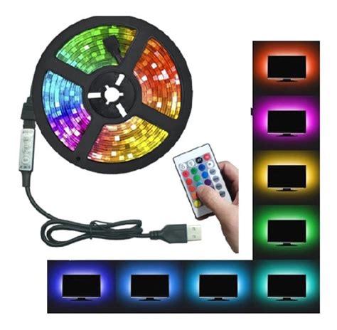 Fita Led Rgb Cores Metros w Conexão Usb Controle Parcelamento sem juros