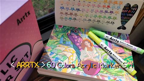 [ Arrtx 리뷰 ] 아트엑스 아크릴 마카 브러시형 60색 세트로 마루 밑 아리에띠의 한 장면 그리기 Youtube