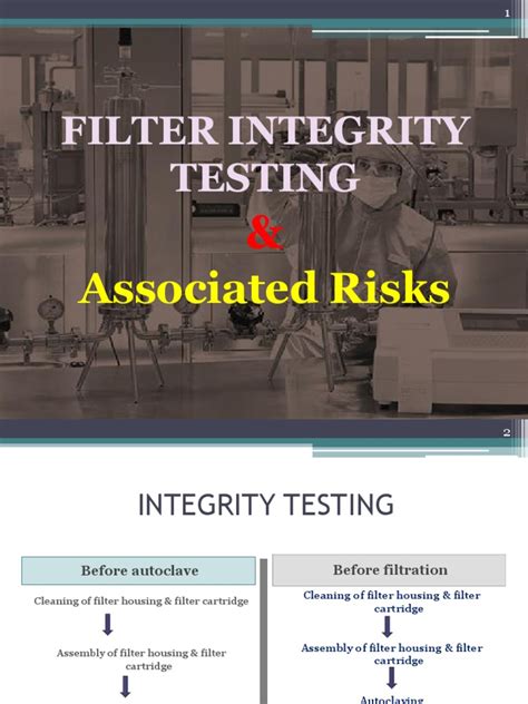filter integrity testing associated risks pdf filtration