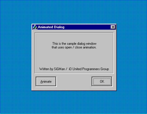 Animated Dialog Windows CodeProject