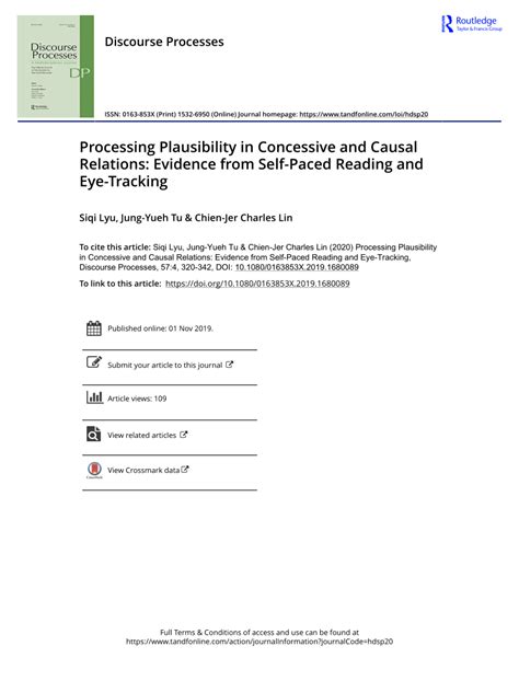Pdf Processing Plausibility In Concessive And Causal Relations Evidence From Self Paced