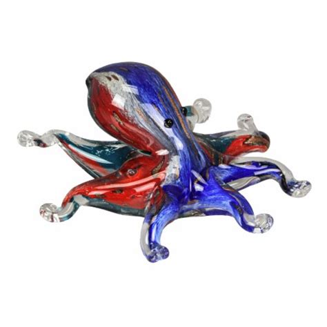 7 In Multicolor Blown Glass Octopus Paperweight Figurine Home Decor