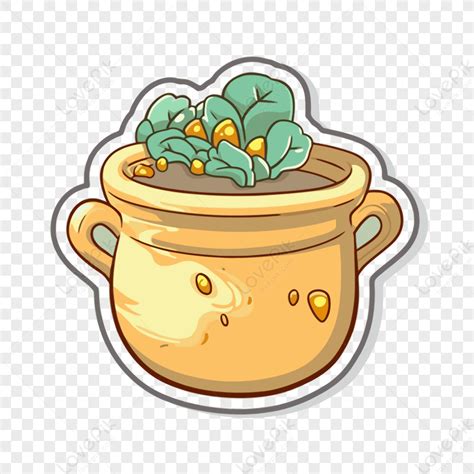 상추가 들어 있는 만화 냄비 클립 아트 벡터상표 Png 일러스트 무료 다운로드 Lovepik