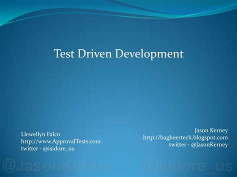 Test Driven Development Ppt