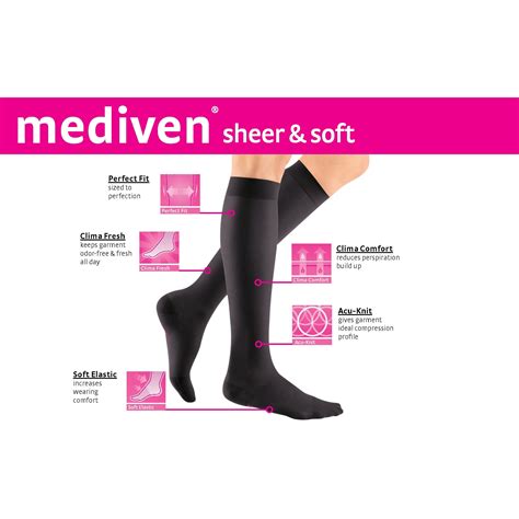 Mediven Sheer And Soft Womens Knee High 15 20 Mmhg Open Toe