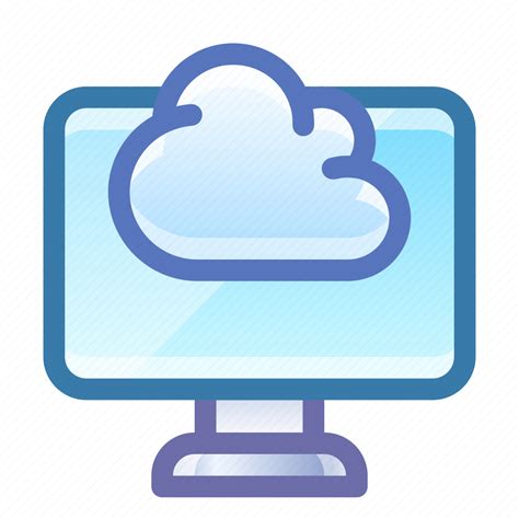 Desktop Computer Cloud Data Icon Download On Iconfinder