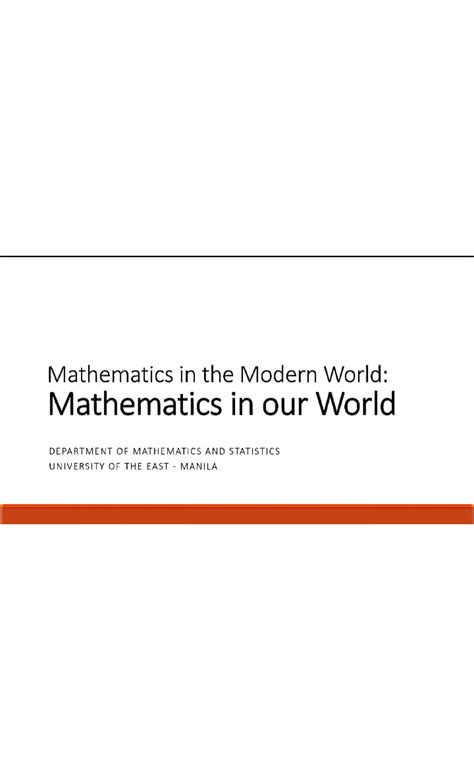 Mathematics In Modern World Lesson 1 BS Accountancy Studocu
