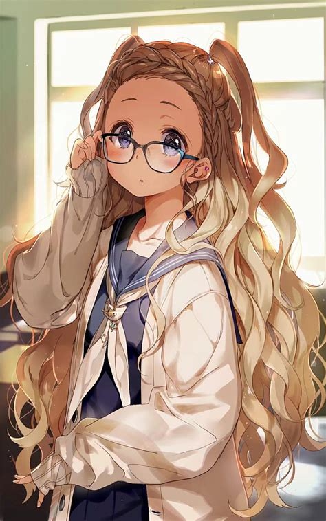 二次元动漫美少女眼镜壁纸 上传者泽荷