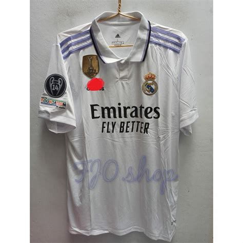 Jual Madrid Home 2022 Full Patch Ucl Fifa Shopee Indonesia