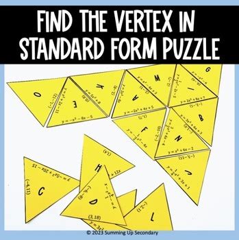 Find The Vertex Of A Quadratic Equation In Standard Form TPT