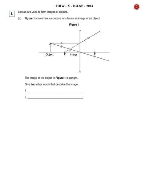 X Igcse Hhw 2023 Pdf Light Waves