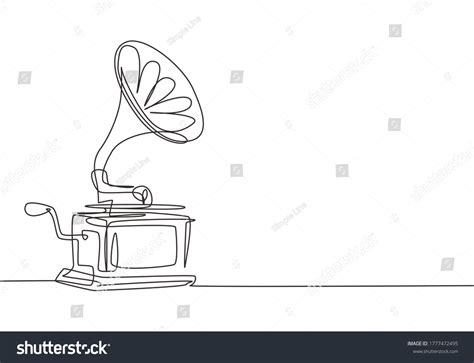 One Continuous Line Drawing Old Retro Stock Vector Royalty Free 1777472495 Shutterstock