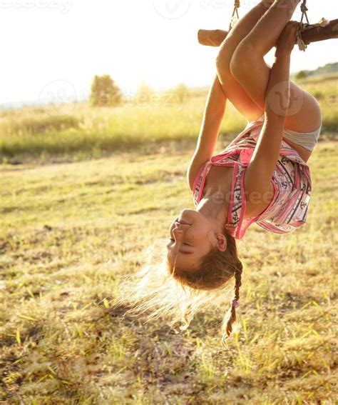 Girl Hanging Upside Down
