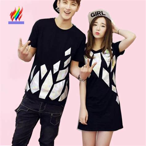 Matching Couple Clothes Lovers T Shirts 2017 Summer Short Sleeve Casual