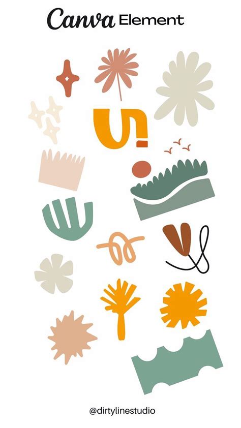 Abstract Shape Canva Element Abstract Shapes Abstract Etsy Printables
