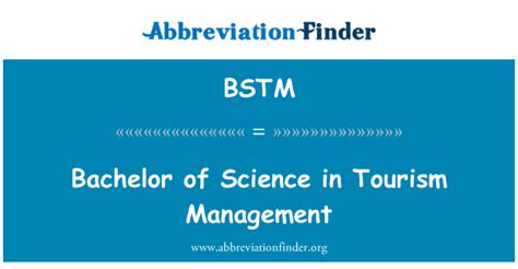 Bstm Significa Bachelor Of Science En Gestión Del Turismo Bachelor Of Science In Tourism