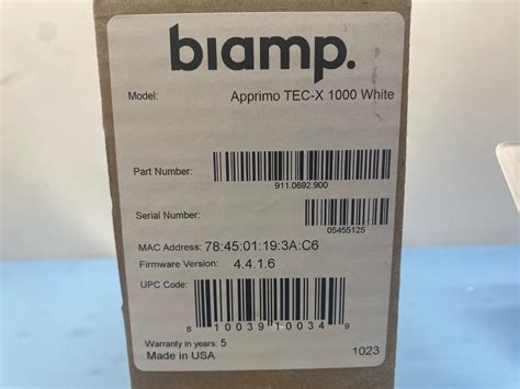 Biamp Apprimo Tec X 1000 White Lpav