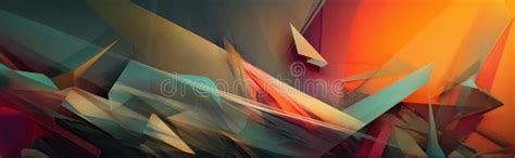 A Dynamic Multilayered Composition Of Translucent Shapes And Gradients Creating Depth And A