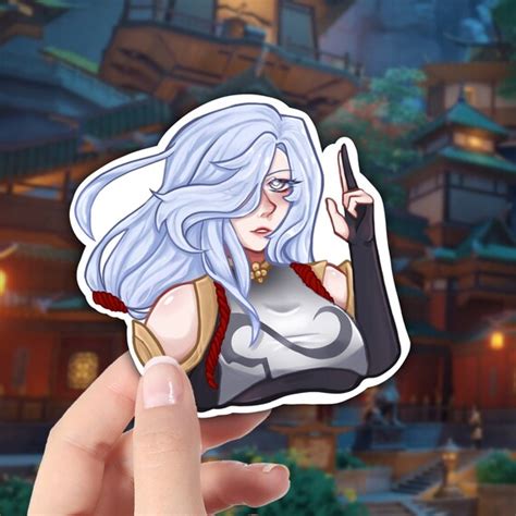 Genshin Sticker Shenhe Original Artwork Vinyl Laptop Etsy