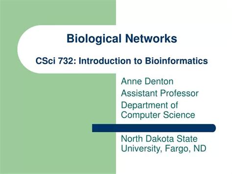 Ppt Biological Networks Csci 732 Introduction To Bioinformatics Powerpoint Presentation Id