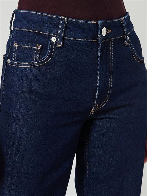 Mango Turn Up Hem Jean Dark Blue Very