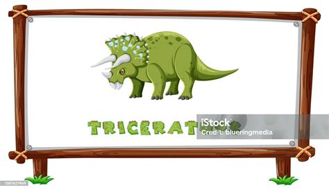 공룡과 텍스트 트리케라톱스 디자인 내부 프레임 템플릿 공룡에 대한 스톡 벡터 아트 및 기타 이미지 공룡 나무 나뭇가지 Istock