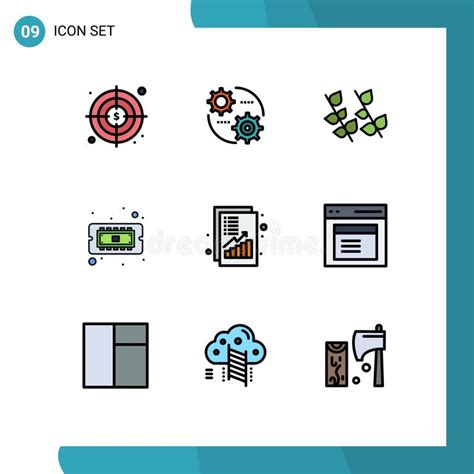 9 Filledline Flat Color Concept For Websites Mobile And Apps Increase