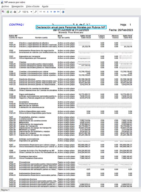 Rubros NIF En CONTPAQi Contabilidad 15 4 1