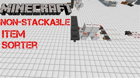 Non Stackable Items Minecraft