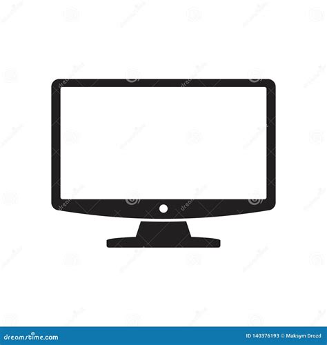 Computer Monitor Icon Vector Desktop Computer Icon Stock Illustration