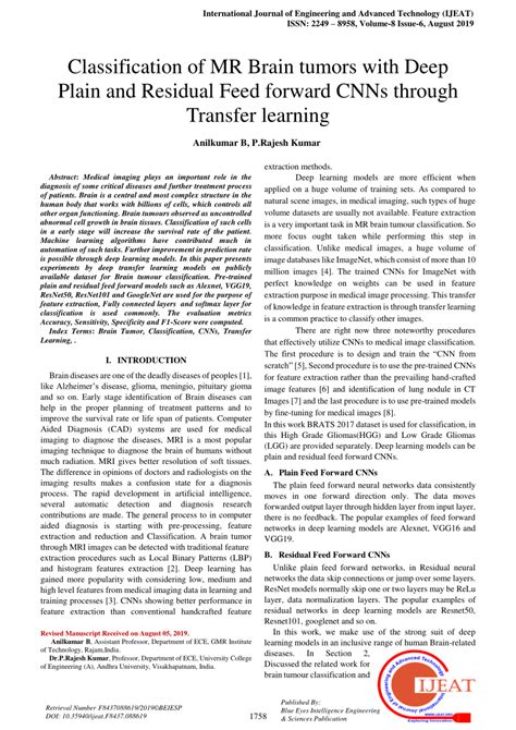 pdf classification of mr brain tumors with deep plain and residual