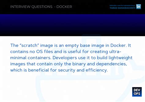 Devops Interview Questions 🔵 Docker 🔵 Scratch Image Taras Sahaidachnyi
