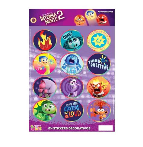 Sticker Personaje Intensamente X 24 Unidades Smile Pack
