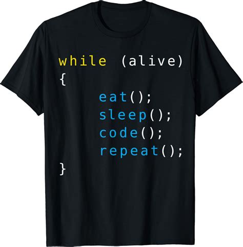 Whilealive Eat Sleep Code Programming T Shirt