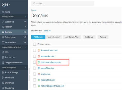 how to set domain redirection to external url in plesk