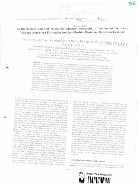 Pube Ca 200735 412 Sedimentology And High Resolution Sequence
