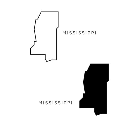 Misisipi Ciudad Estados De Ee Uu Mapa Icono Estilo De Contorno Y