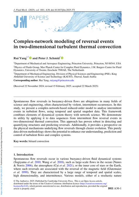 Pdf Complex Network Modeling Of Reversal Events In Two Dimensional