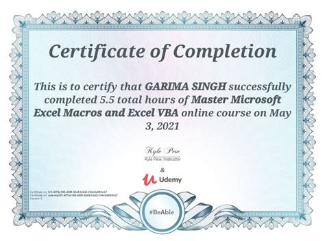Garima Singh On Linkedin Cognizant Udemy Excelvba Macros