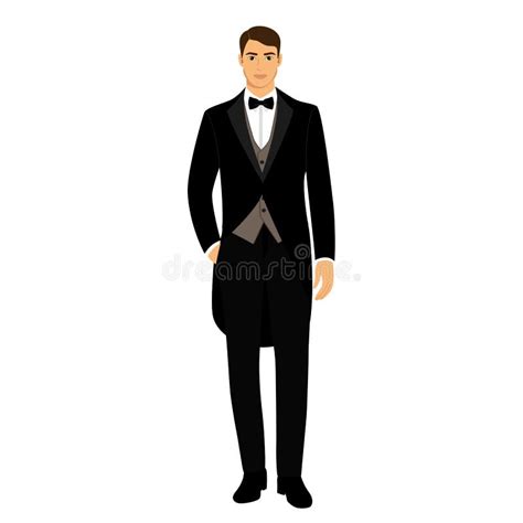 A Man With Suspenders The Groom Stock Vector Illustration Of Jacket